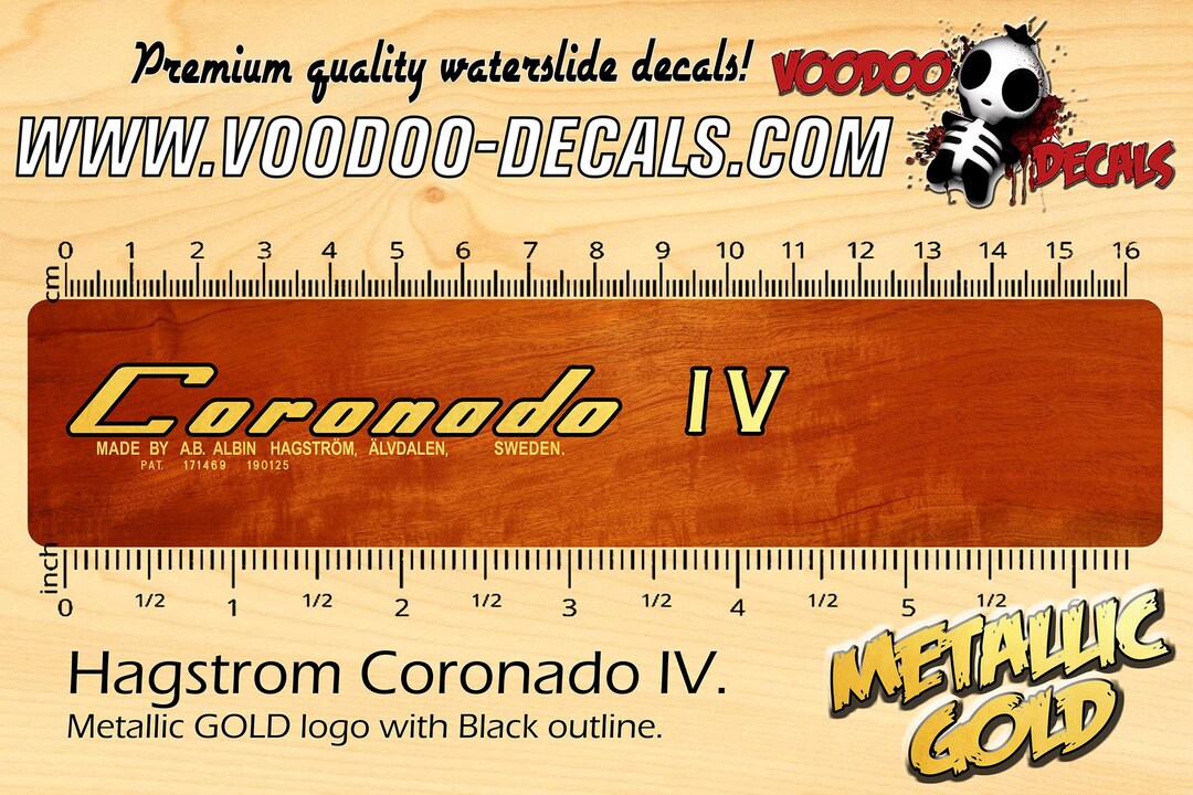 Hagstrom Coronado IV GOLD - Waterslide Decal - Etsy