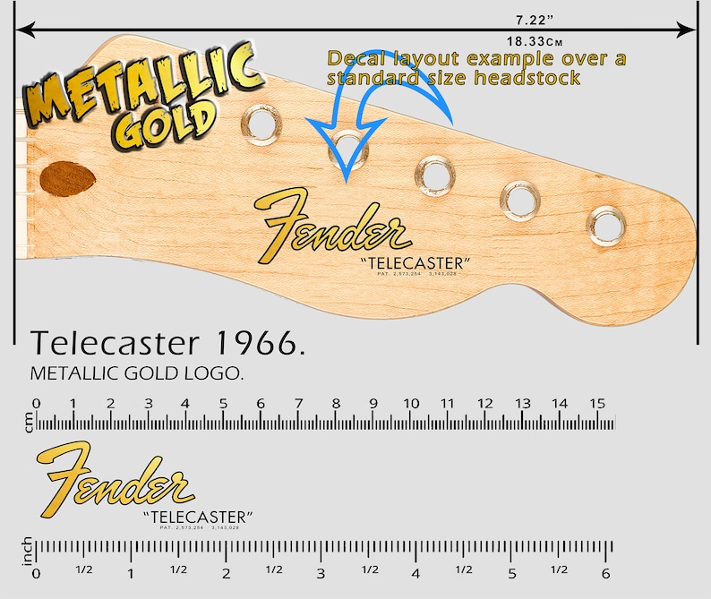 Telecaster 1966 GOLD LOGO - Waterslide Decal - Etsy