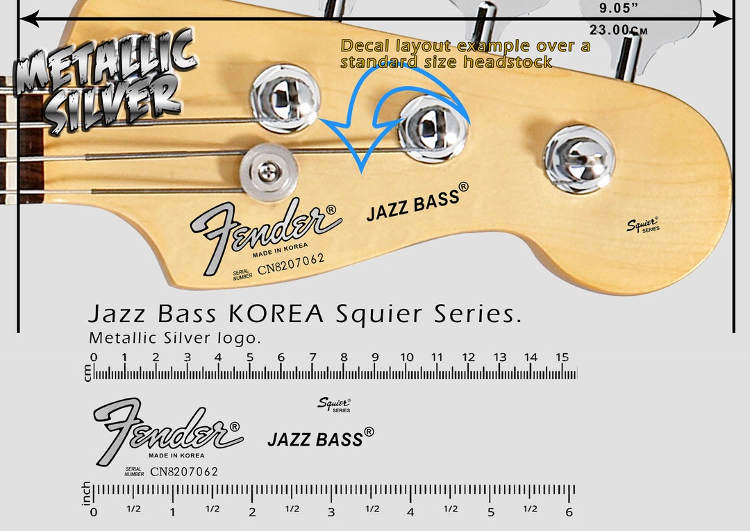 Jazz Bass KOREA Squier Series SILVER LOGO - Waterslide Decal - Etsy