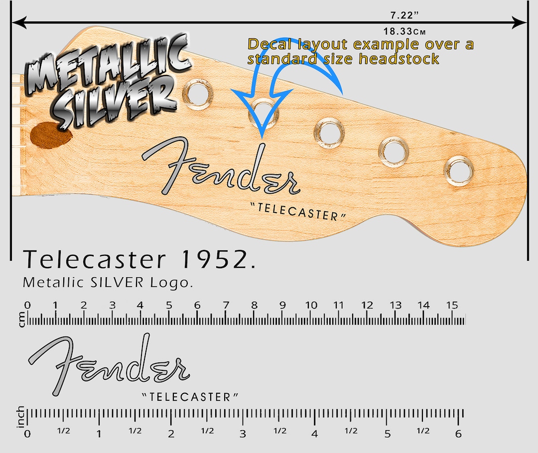 Telecaster 1952 SILVER LOGO - Waterslide Decal - Etsy
