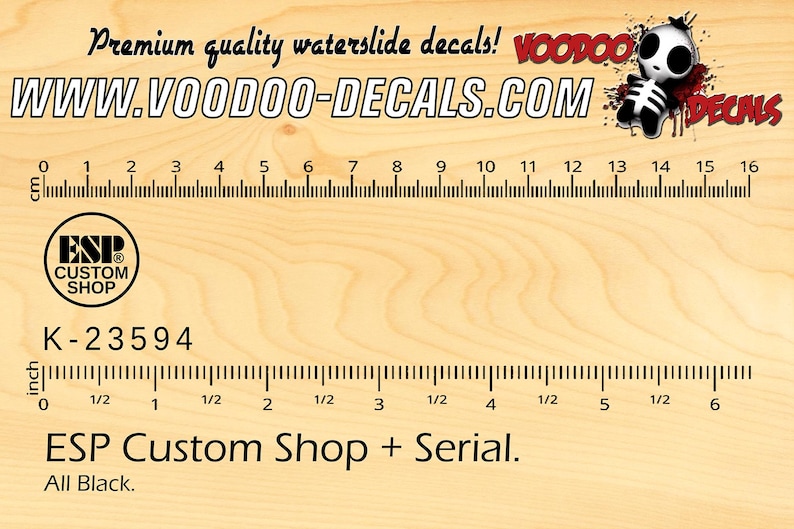 ESP Custom Shop + Serial ALL BLACK - Waterslide Decal - Etsy