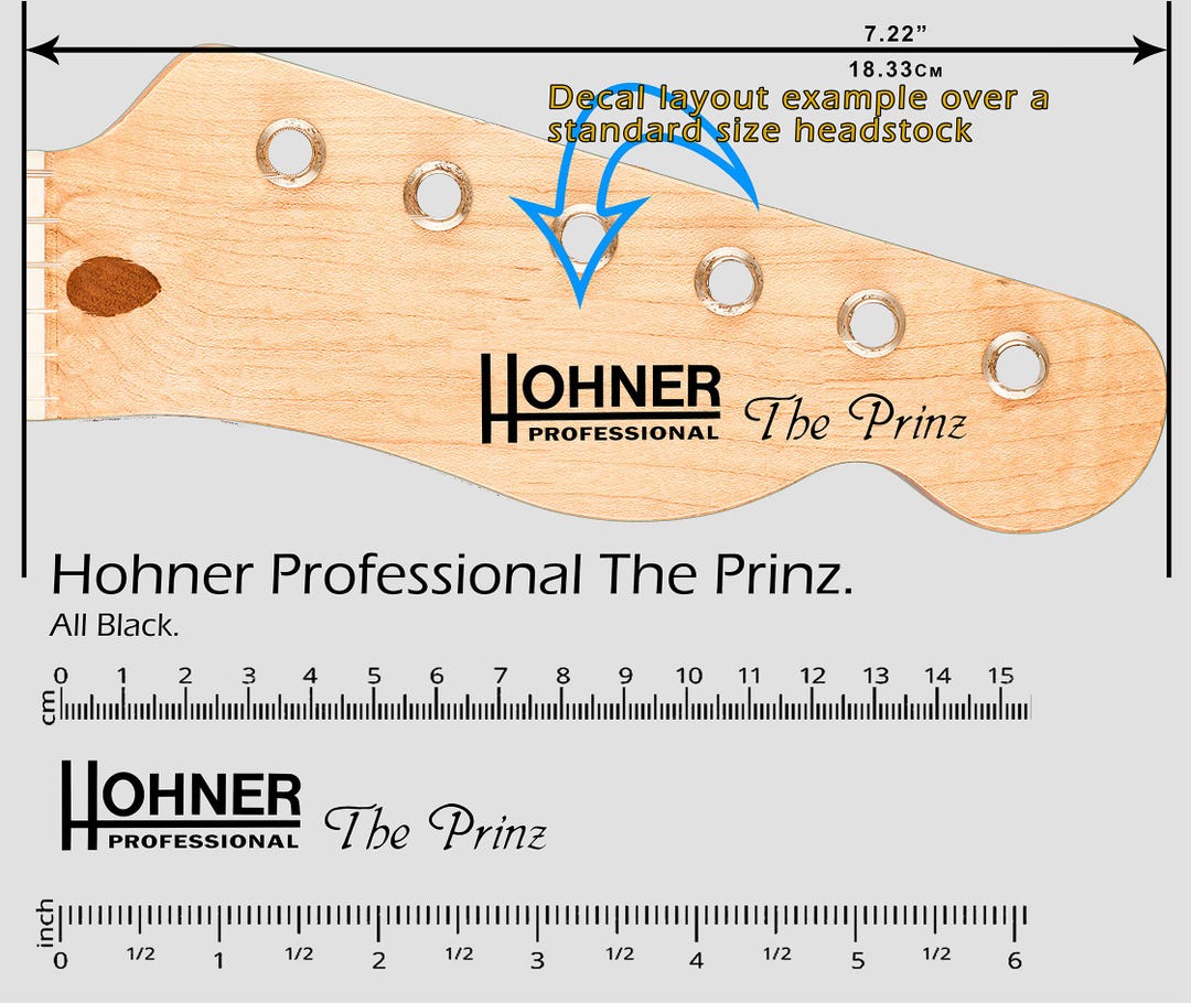 Hohner Professional the Prinz - BLACK - Waterslide Decal - Etsy