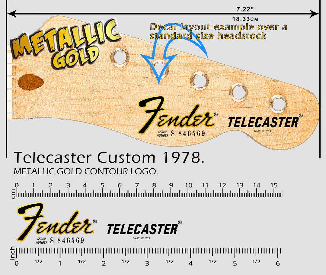 Telecaster Custom 1978 USA GOLD LOGO - Waterslide Decal - Etsy