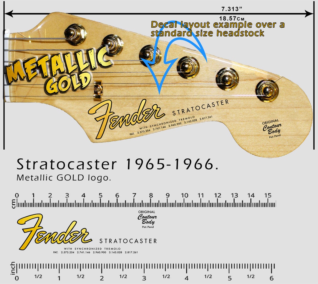 Stratocaster 1965-1966 GOLD LOGO - Waterslide Decal - Etsy