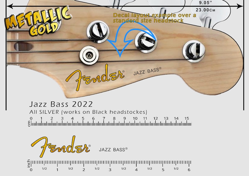 Jazz Bass 2022 GOLD LOGO Waterslide Decal - Etsy