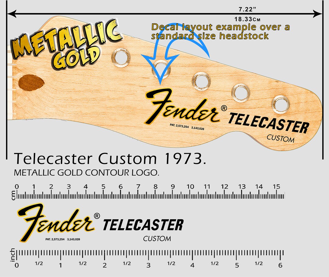 Telecaster Custom 1973 GOLD LOGO - Waterslide Decal - Etsy