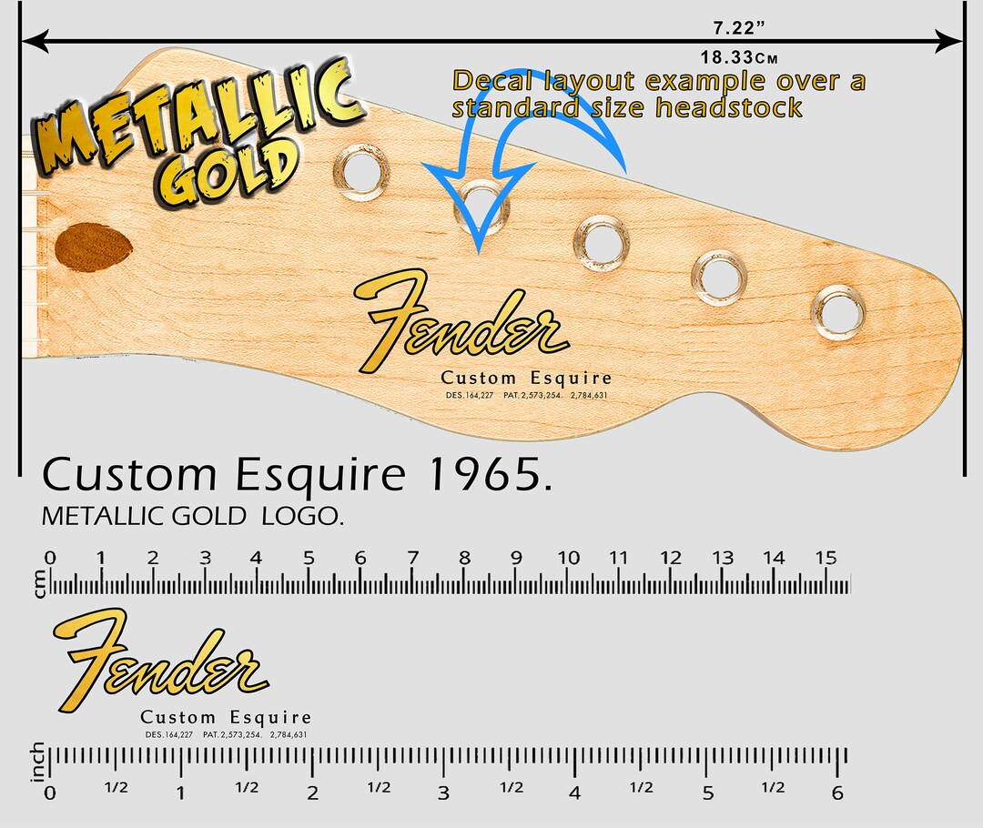 Custom Esquire 1965 GOLD LOGO - Waterslide Decal - Etsy
