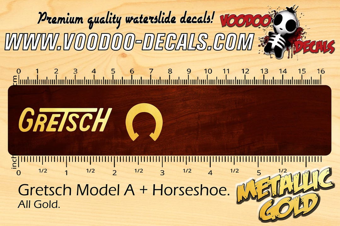 Gretsch Model A + Horseshoe GOLD - Waterslide Decal - Etsy