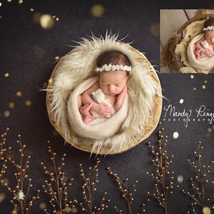 Newborn Digital Backdrop, Neutral Digital Background, Gray With Gold ...