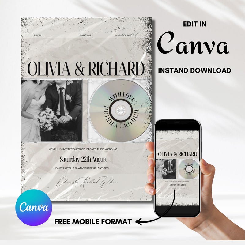 Vinyl Record Invitations - Etsy