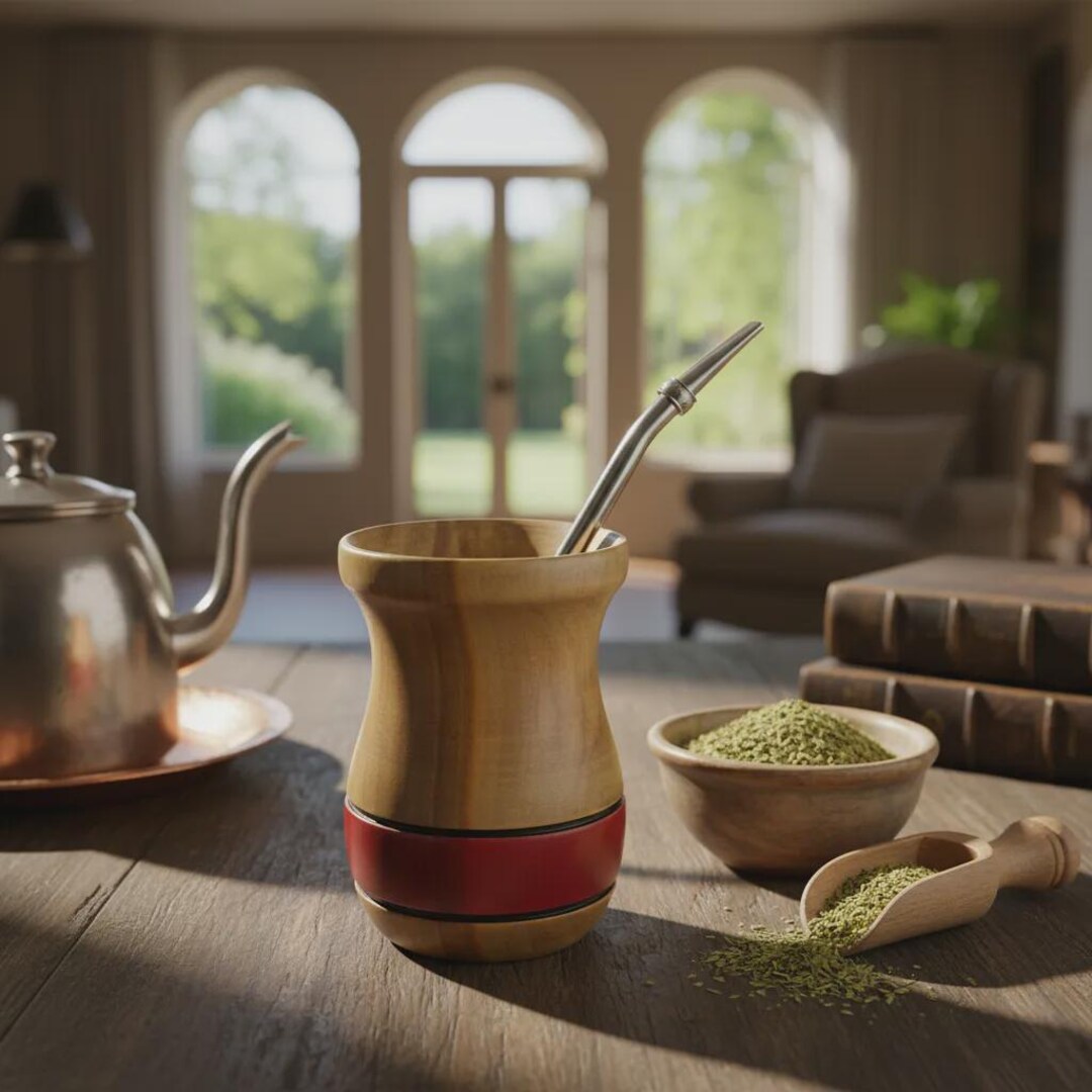 Wooden Mate Gourd With Bombilla | Wooden Yerba Mate Cup Handmade ...