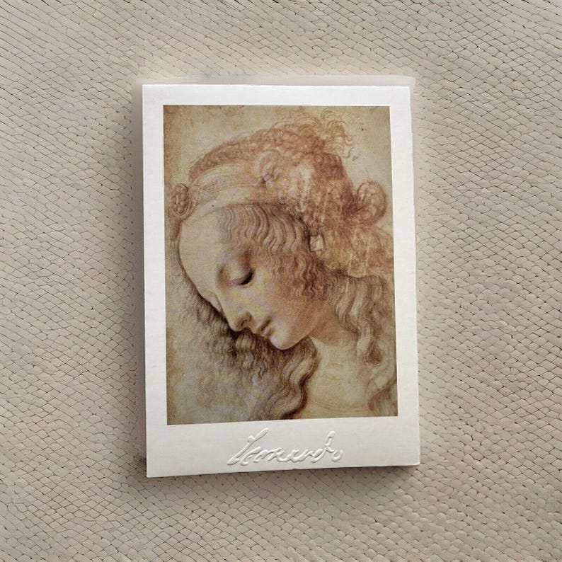 Vintage Leonardo Da Vinci Embossed Note Cards and Chest Artworks ...