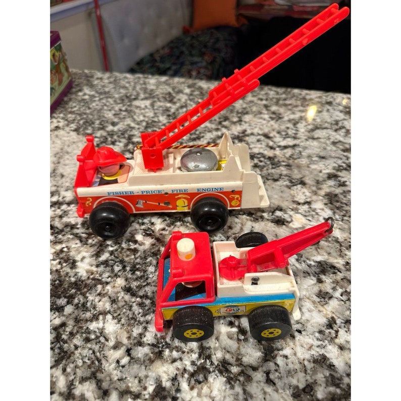 Fisher Price Vintage Fire Trucks Set of 2 - Etsy