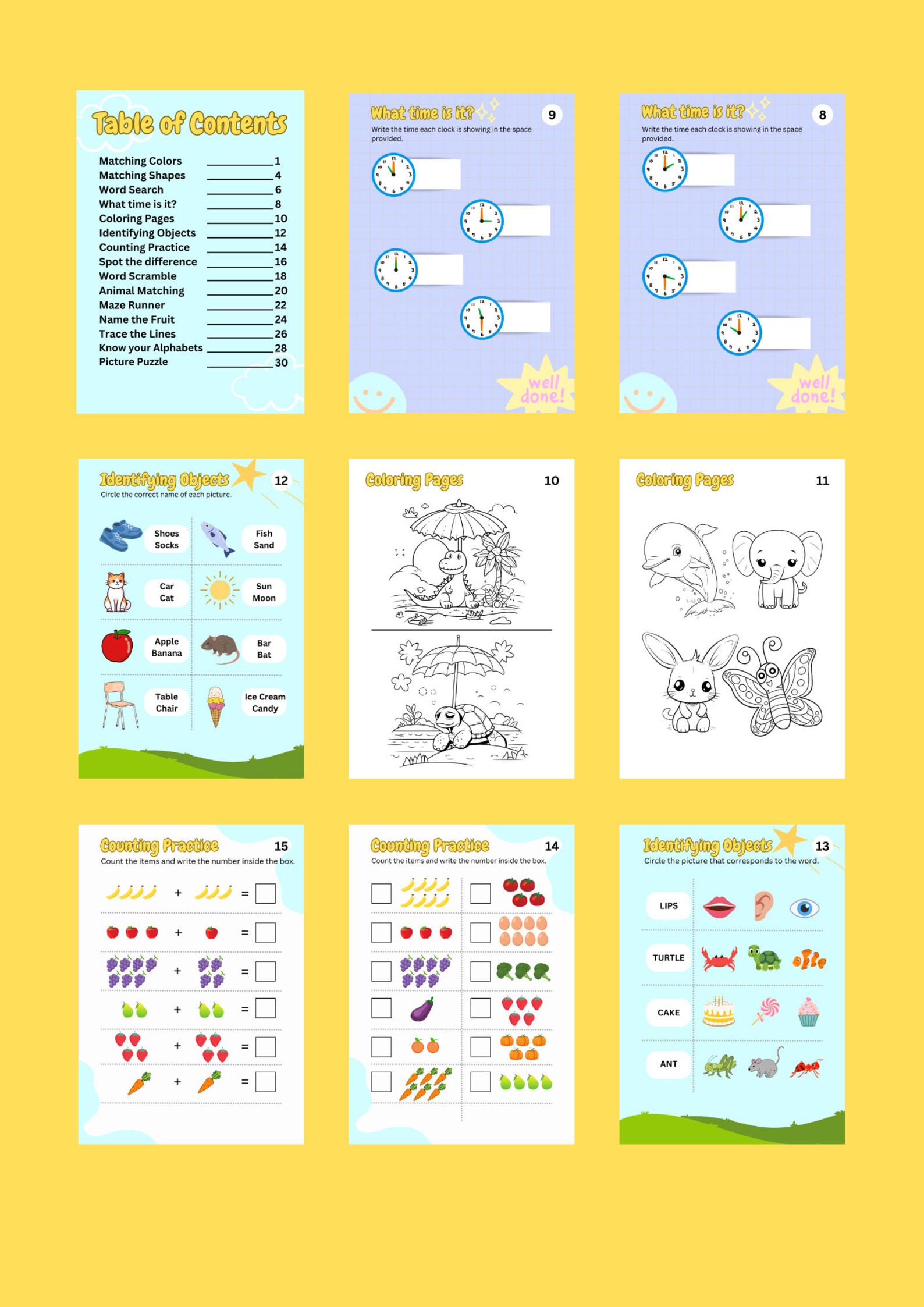 Toddler Busy Book, Printable Preschool Learning Book, Homeschool ...