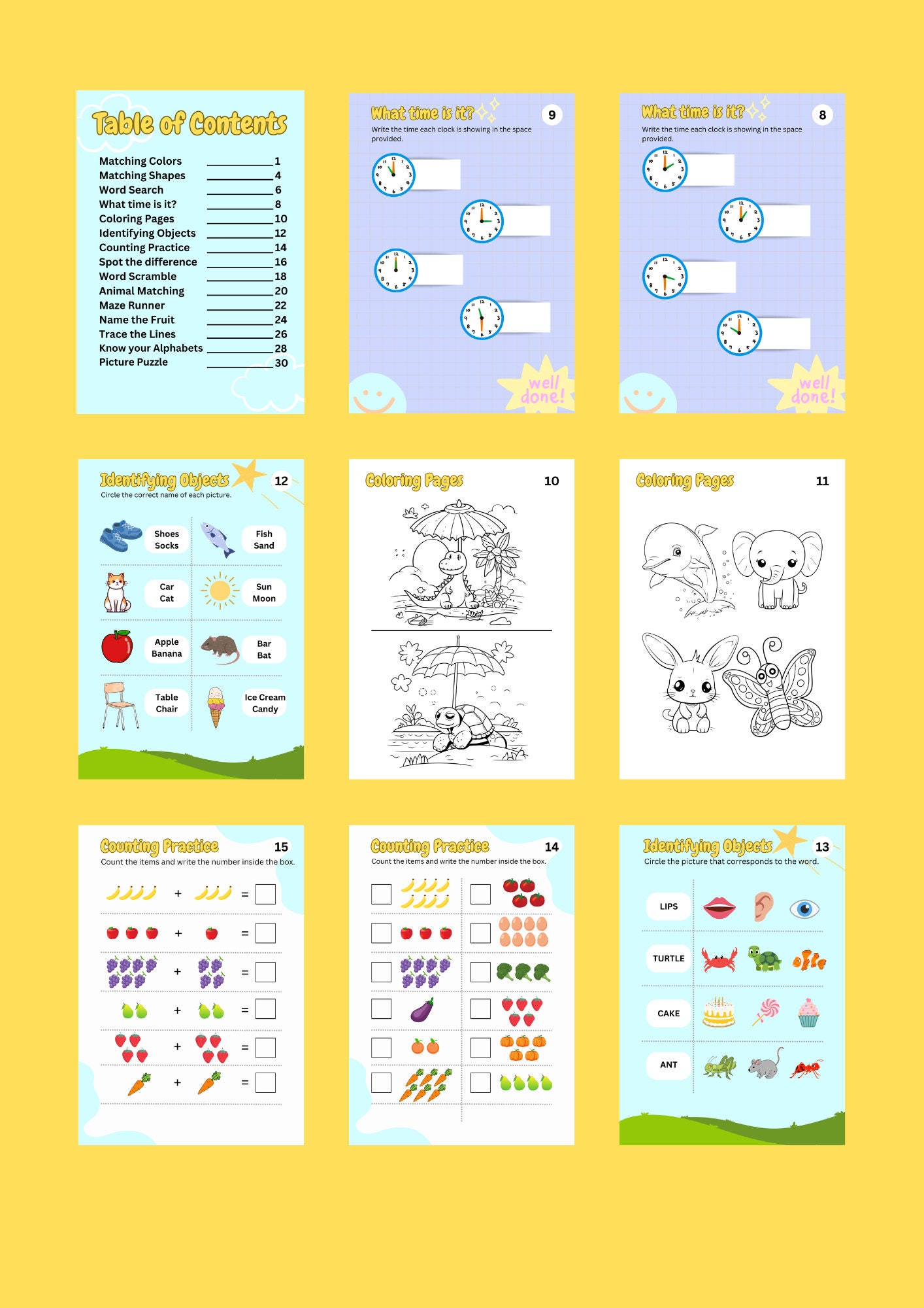 Toddler Busy Book, Printable Preschool Learning Book, Homeschool ...