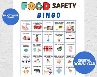 Kitchen Safety Bingo, 50 Printable Bingo Cards, Educational Game ...