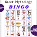 Greek Mythology Bingo, 50 Printable Bingo Cards, Educational Games ...