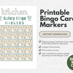 Kitchen Safety Bingo, 50 Printable Bingo Cards, Educational Game ...