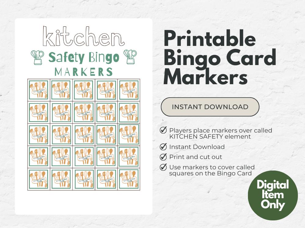 Kitchen Safety Bingo, 50 Printable Bingo Cards, Educational Game ...