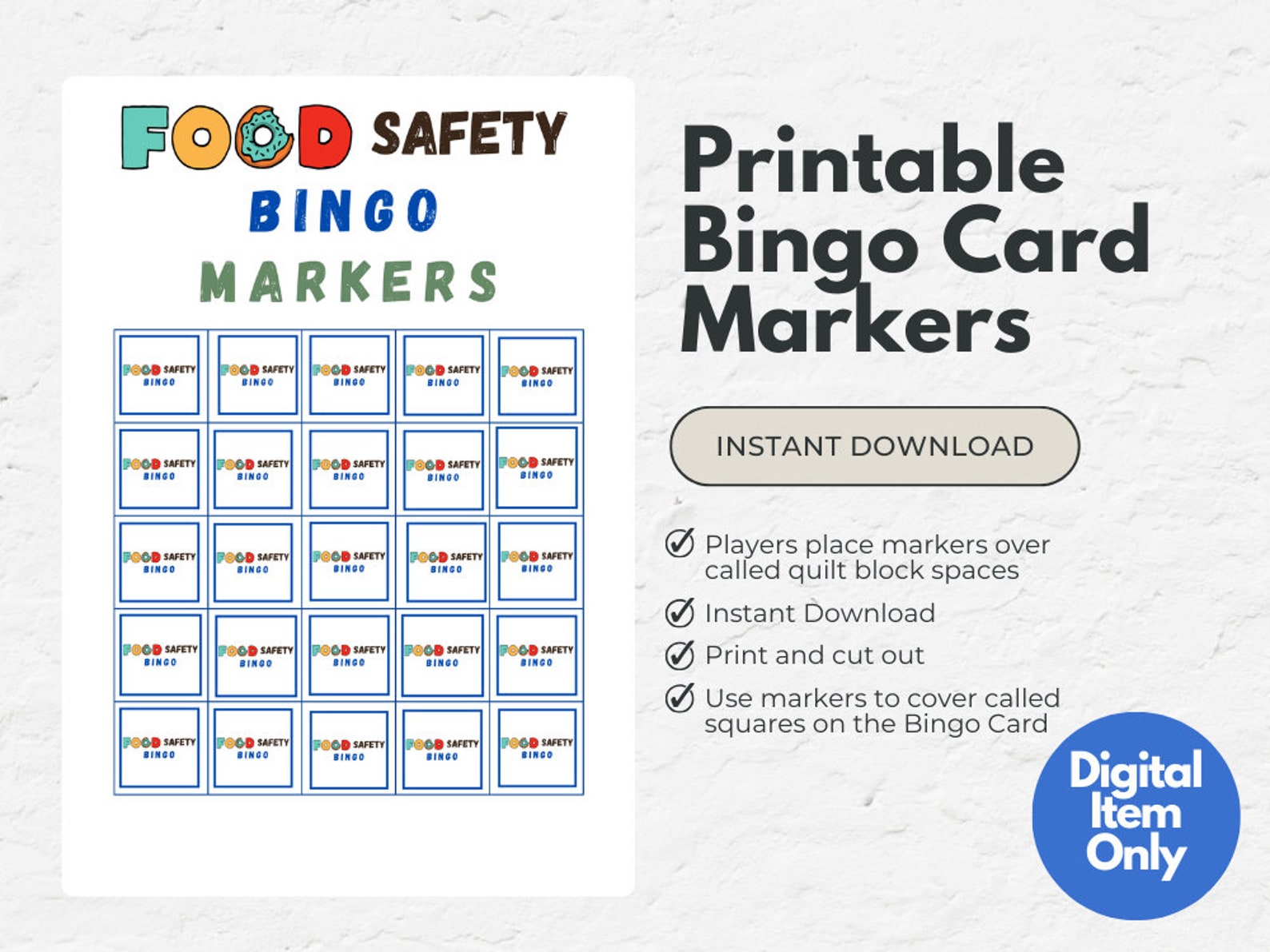 Food Safety Bingo, 30 Printable Bingo Cards, Educational Games ...