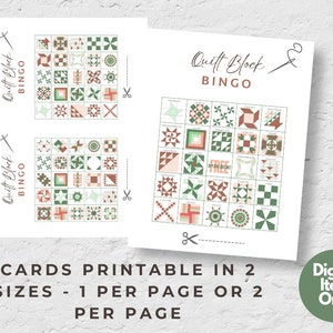 Quilt Bingo, Quilt Block Bingo, 30 Printable Quilt Bingo Cards ...