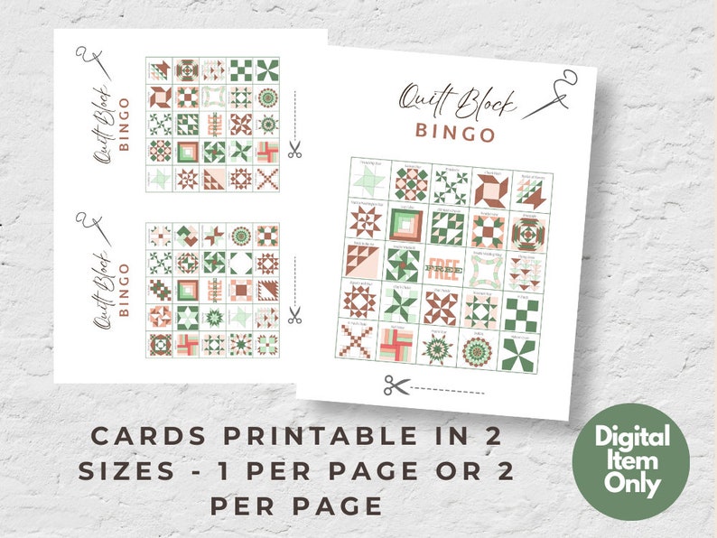 Quilt Bingo, Quilt Block Bingo, 30 Printable Quilt Bingo Cards ...