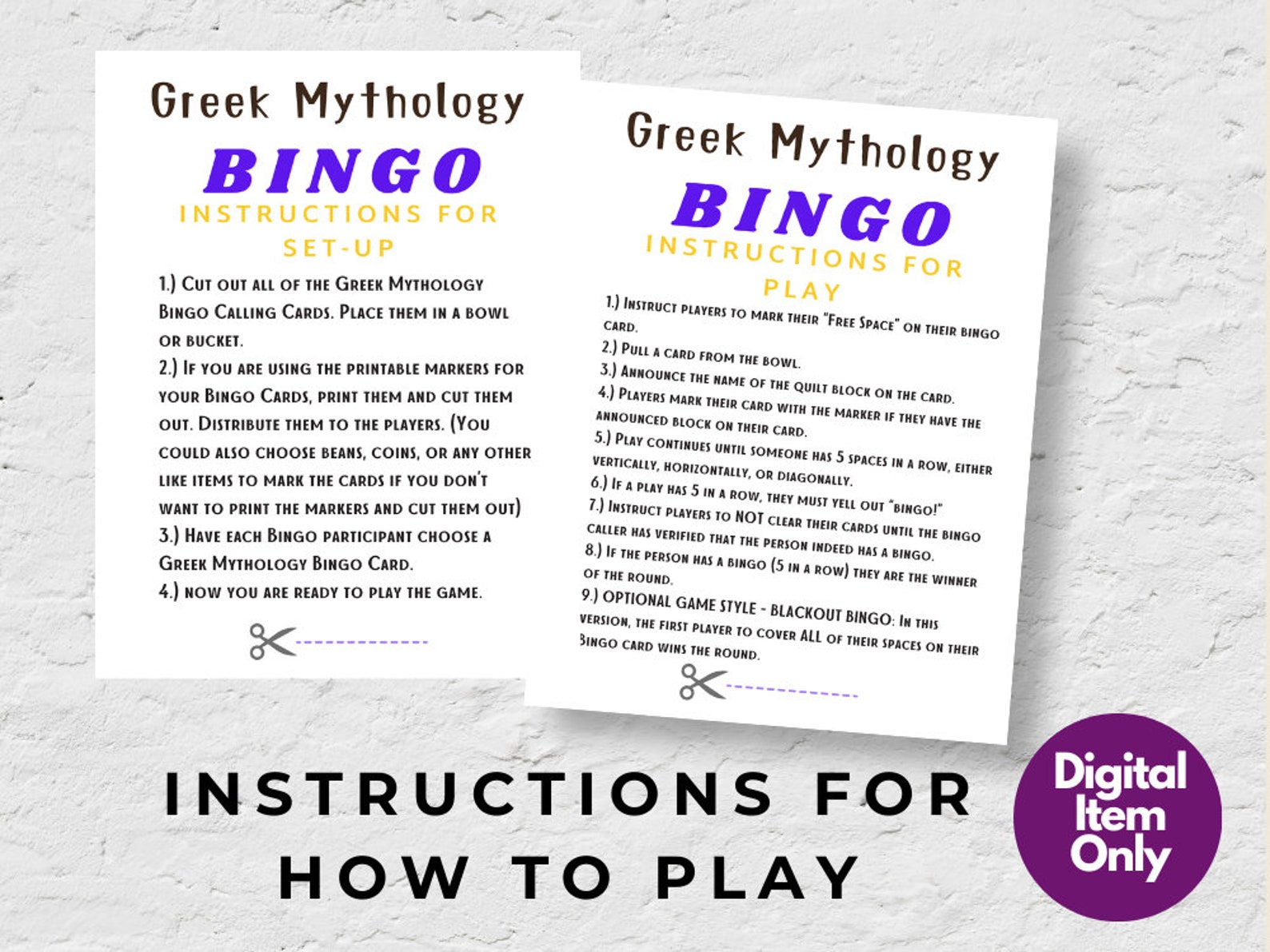 Greek Mythology Bingo, 50 Printable Bingo Cards, Educational Games ...