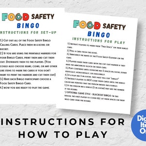 Food Safety Bingo, 30 Printable Bingo Cards, Educational Games ...