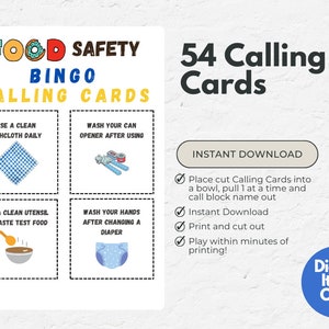 Food Safety Bingo, 30 Printable Bingo Cards, Educational Games ...