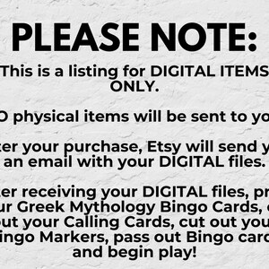 Greek Mythology Bingo, 50 Printable Bingo Cards, Educational Games ...