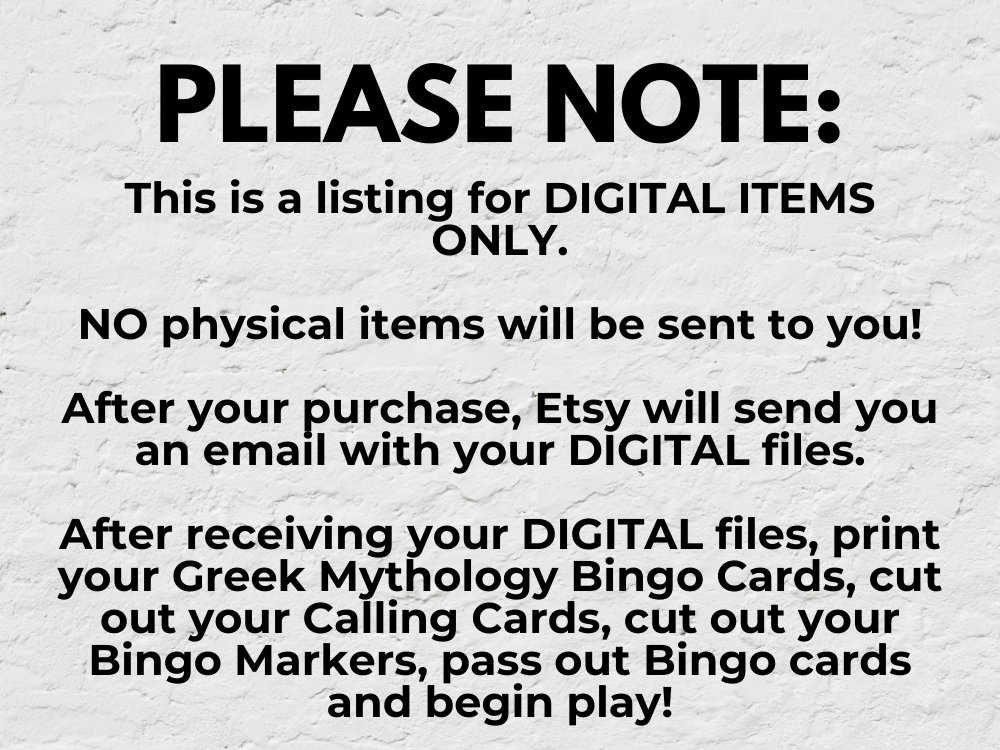 Greek Mythology Bingo, 50 Printable Bingo Cards, Educational Games ...