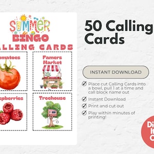 Summer Fun Bingo, 50 Printable Bingo Cards, Educational Games ...