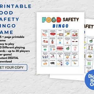 Food Safety Bingo, 30 Printable Bingo Cards, Educational Games ...