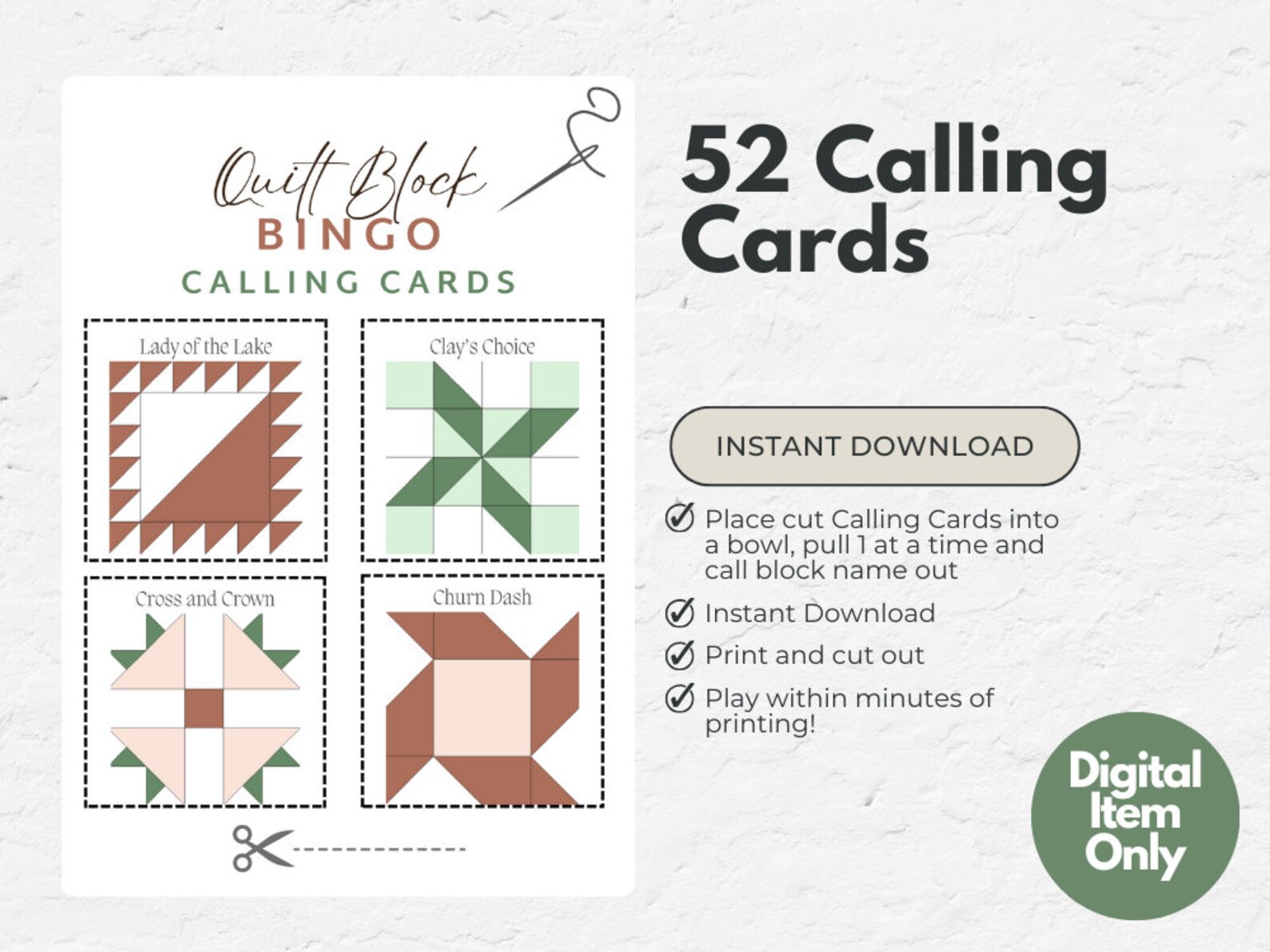 Quilt Bingo, Quilt Block Bingo, 30 Printable Quilt Bingo Cards ...