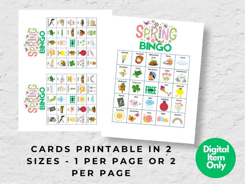 Spring Bingo, 30 Printable Bingo Cards, Educational Games, Educational ...