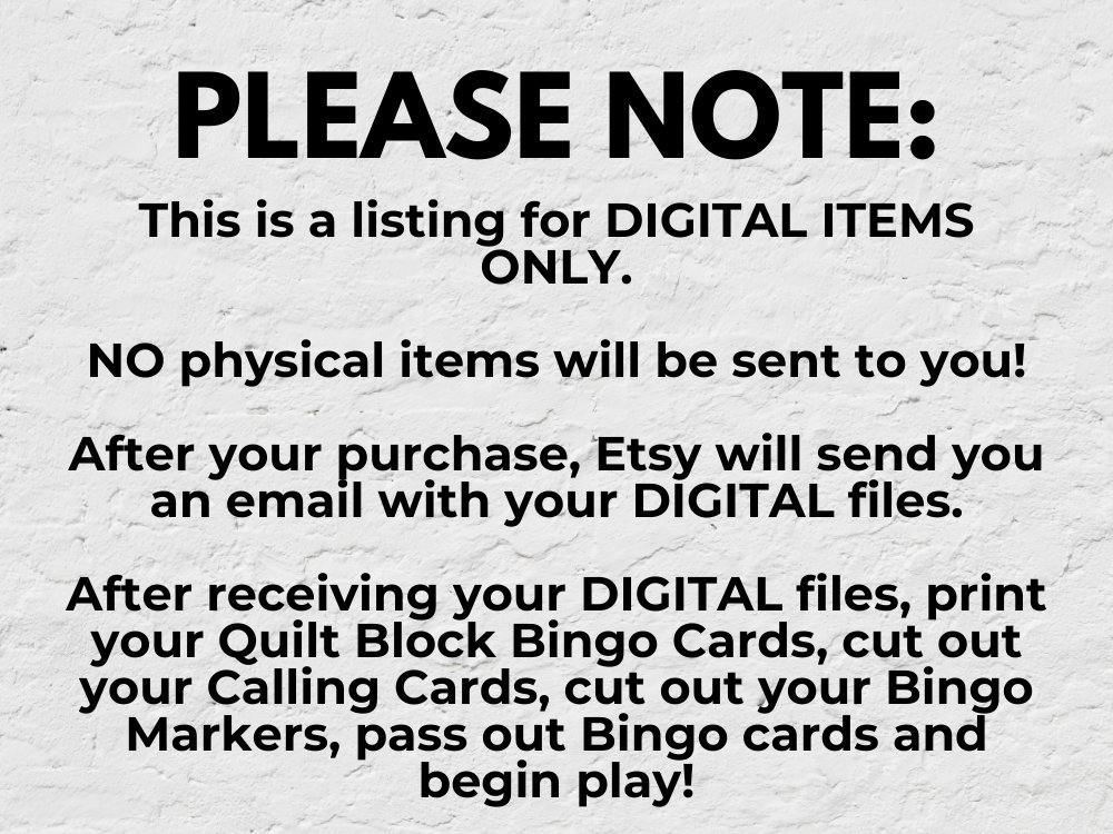 Quilt Bingo, Quilt Block Bingo, 30 Printable Quilt Bingo Cards ...