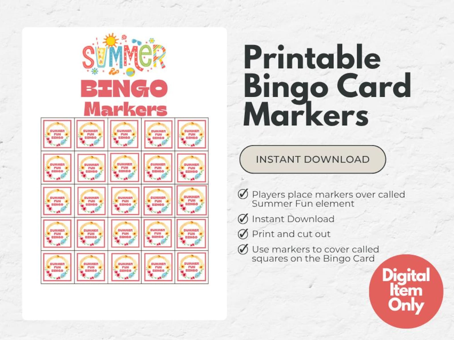 Summer Fun Bingo, 50 Printable Bingo Cards, Educational Games ...