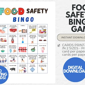 Food Safety Bingo, 30 Printable Bingo Cards, Educational Games ...