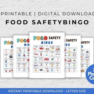 Food Safety Bingo, 30 Printable Bingo Cards, Educational Games ...