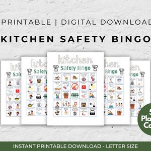 Kitchen Safety Bingo, 50 Printable Bingo Cards, Educational Game ...