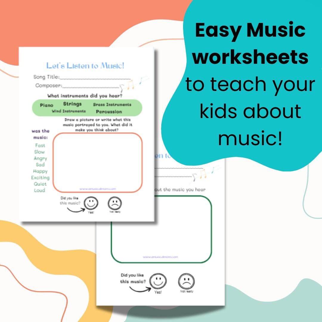 Music Listening Worksheets Printable, Music Appreciation, Homeschool ...