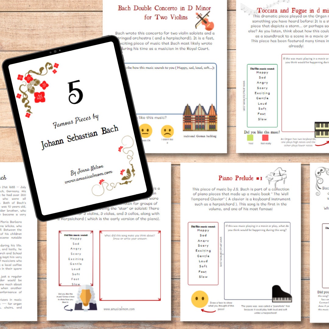 JS Bach Unit Study Printable, Music Appreciation Course for Kids ...