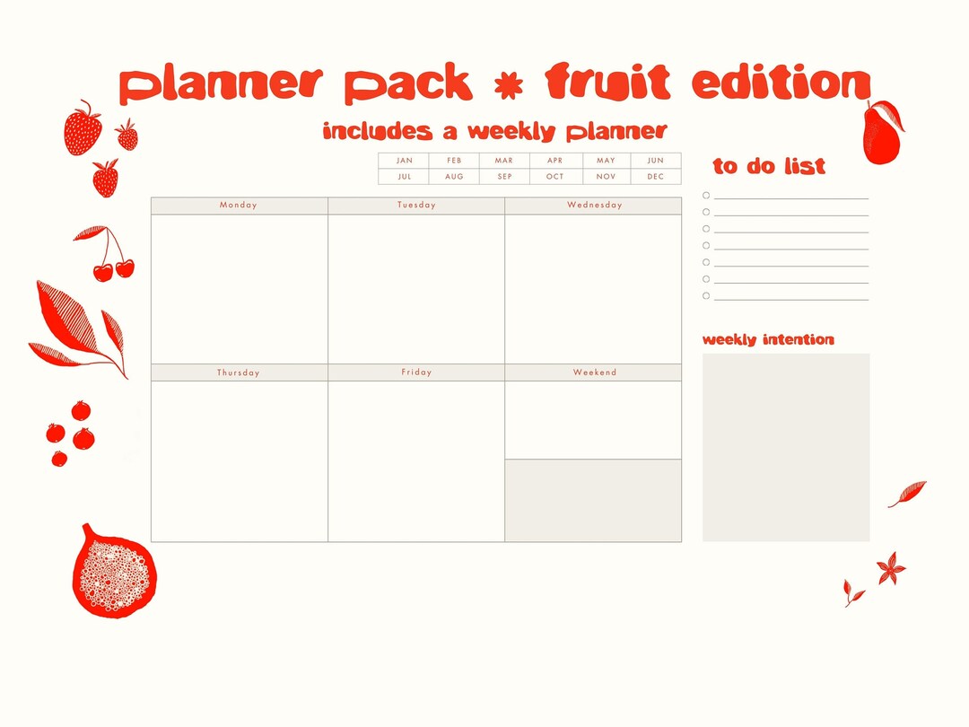 Planner Pack Fruit Edition - Etsy