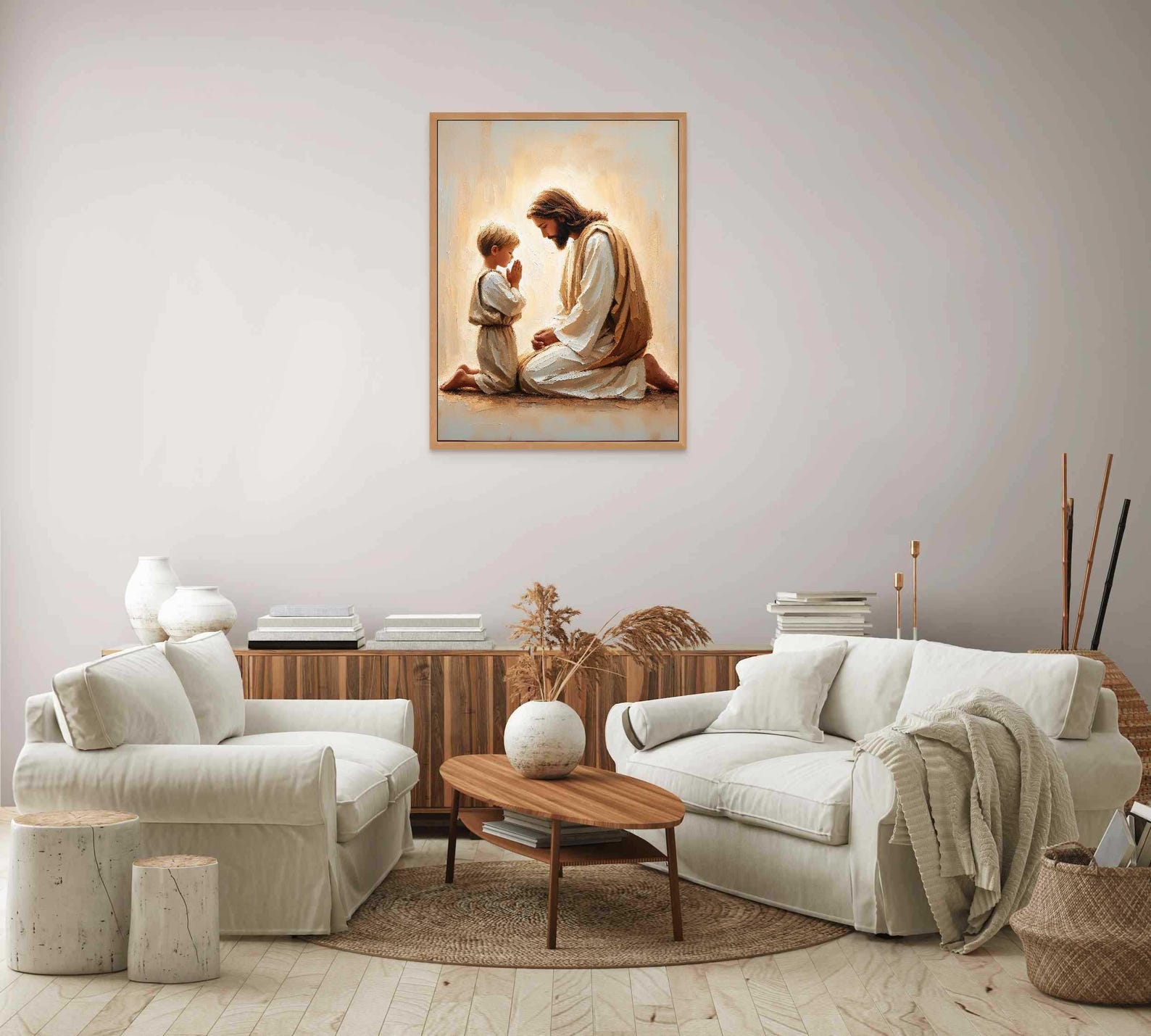 Jesus Praying With Boy, Christian Wall Art, Jesus With Boy, Jesus Art ...