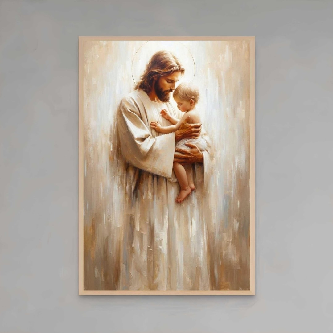 Love of a Savior, Christian Wall Art, Jesus Holding Baby, Jesus With ...