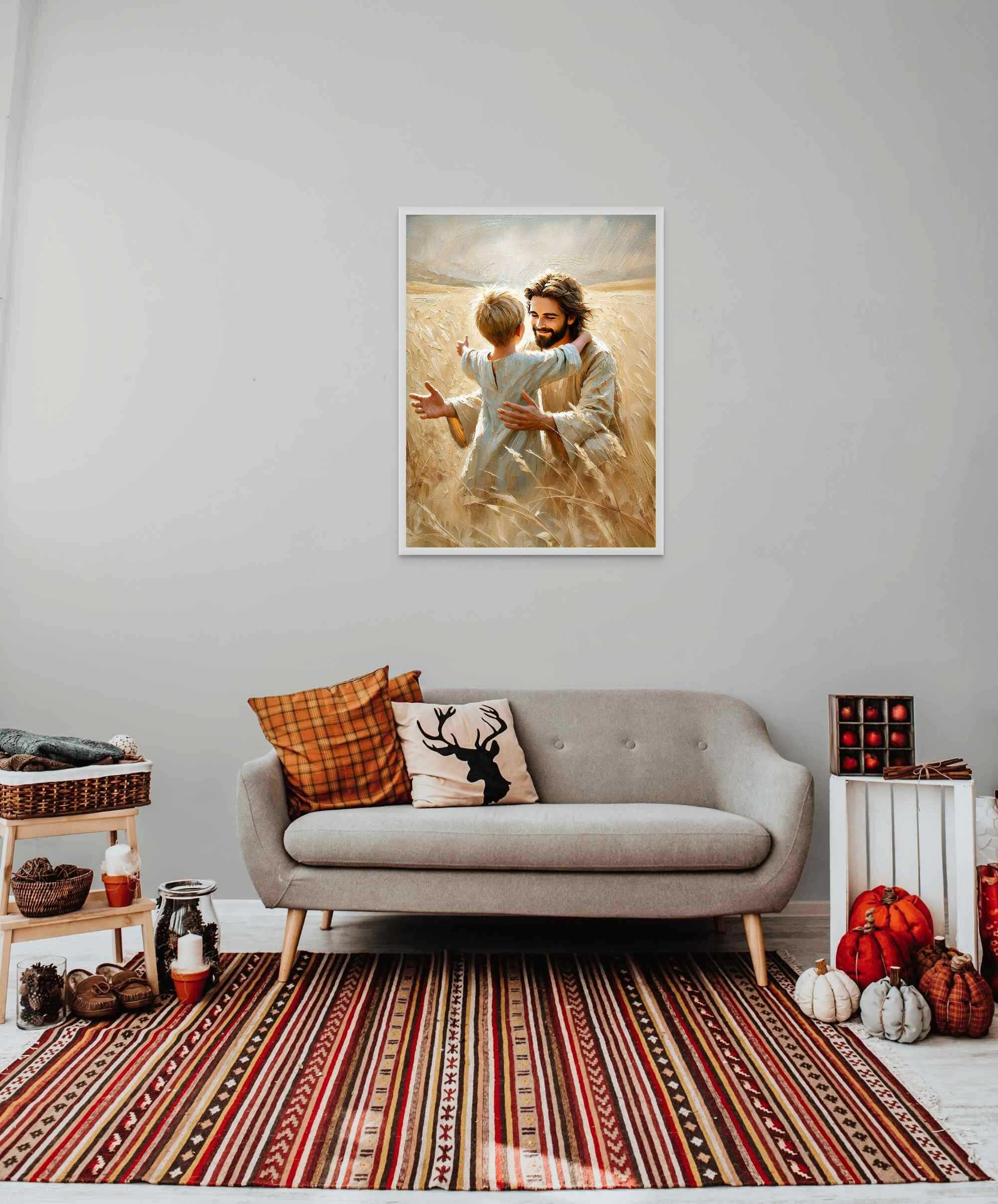 He Loves You, Christian Art, Jesus With Boy, Jesus Wall Art, LDS Art ...