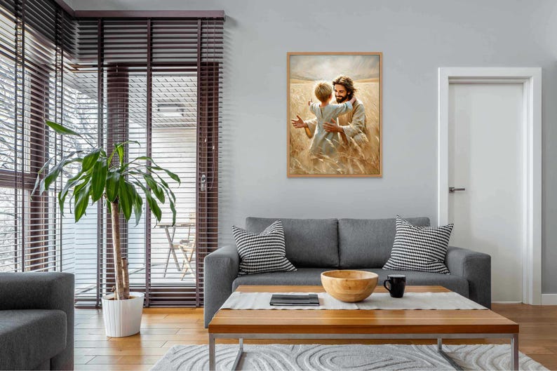 He Loves You, Christian Art, Jesus With Boy, Jesus Wall Art, LDS Art ...