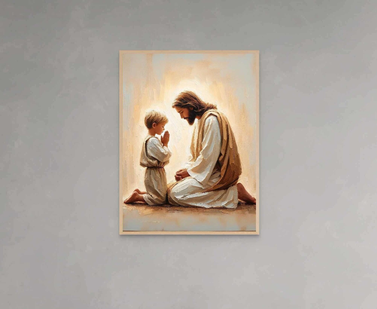Jesus Praying With Boy, Christian Wall Art, Jesus With Boy, Jesus Art ...