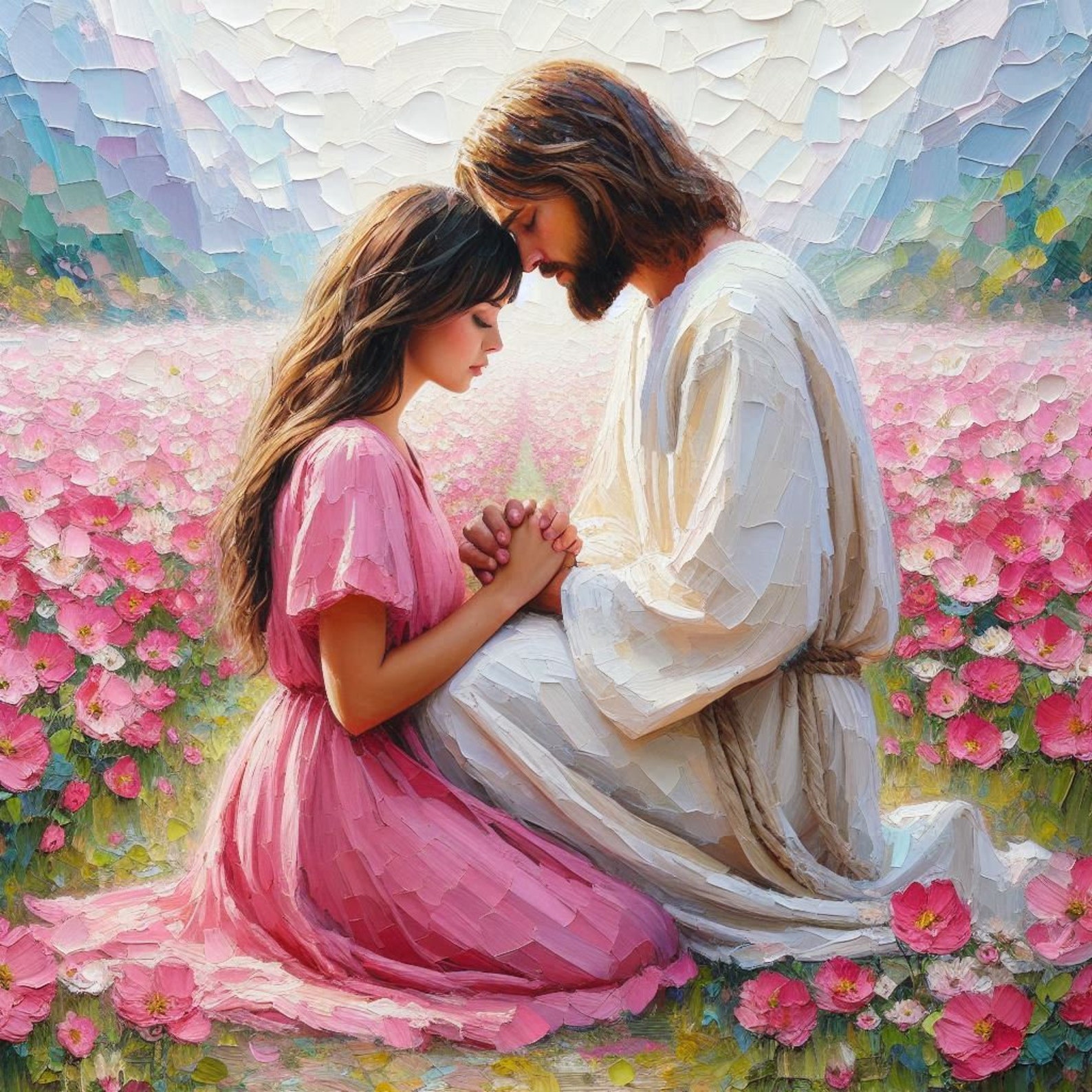 Women Christian Art, Girl Portrait Canvas, Jesus Digital Art, Christ ...