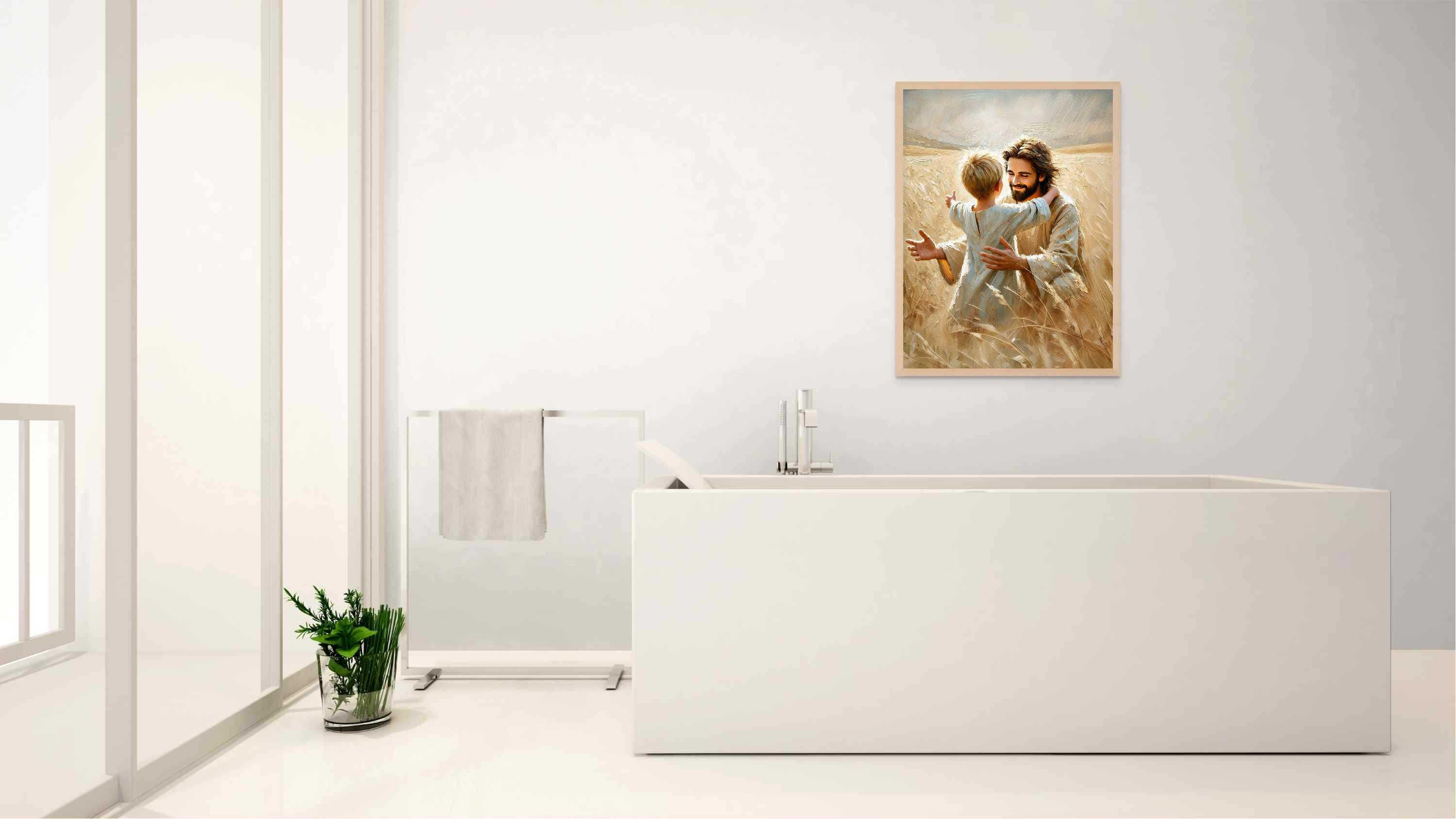 He Loves You, Christian Art, Jesus With Boy, Jesus Wall Art, LDS Art ...